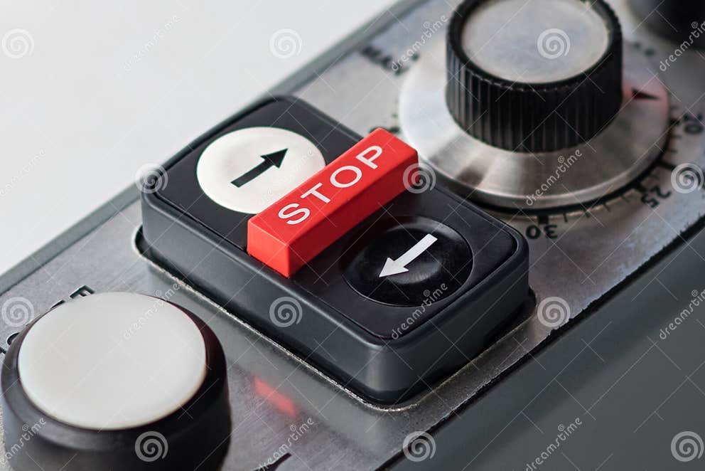 Detail of a Remote Control with a Stop Button Stock Image - Image of ...
