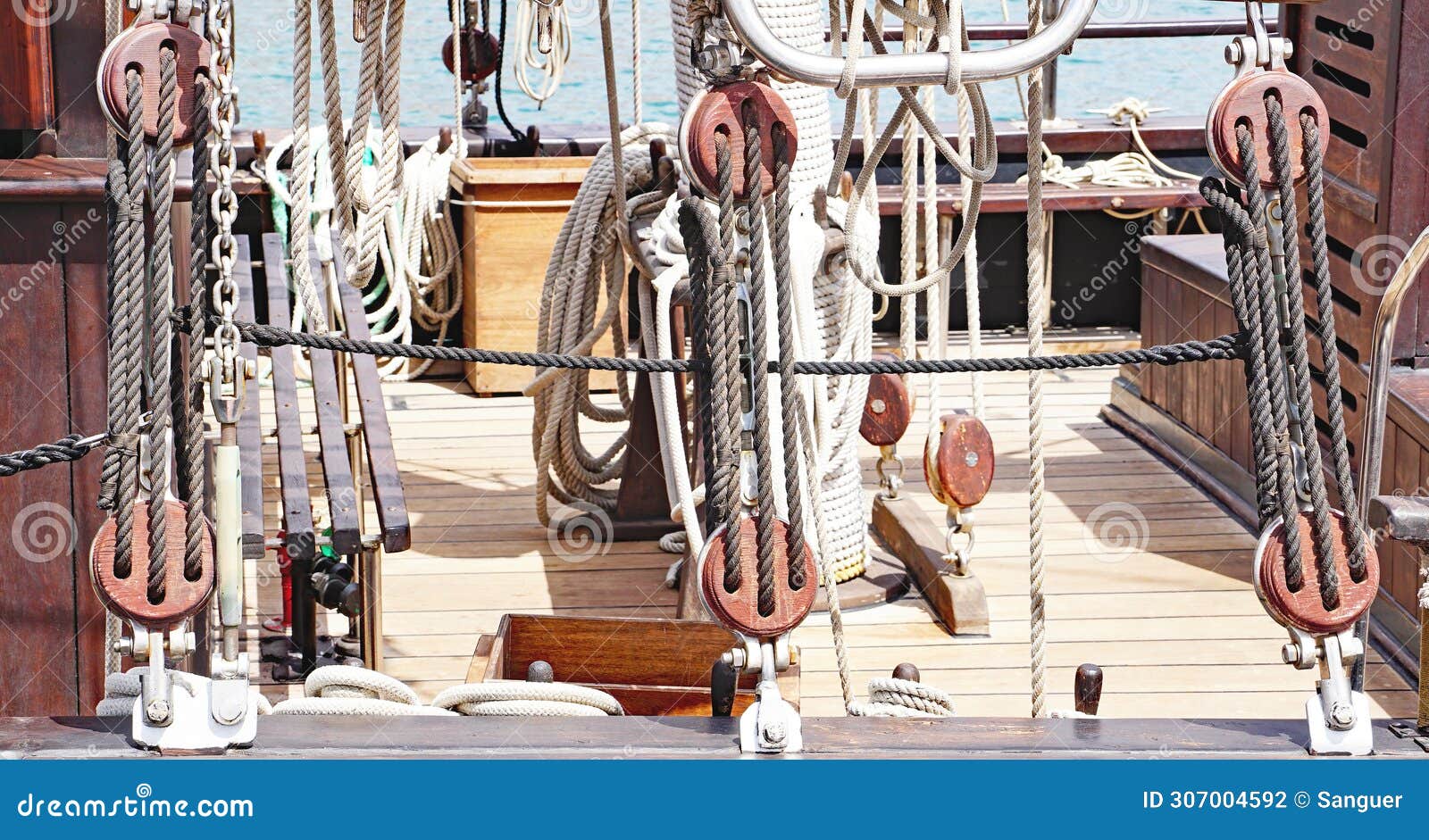 Detail of the Rigging and Rigging of an Old Sailing Ship Stock Photo ...