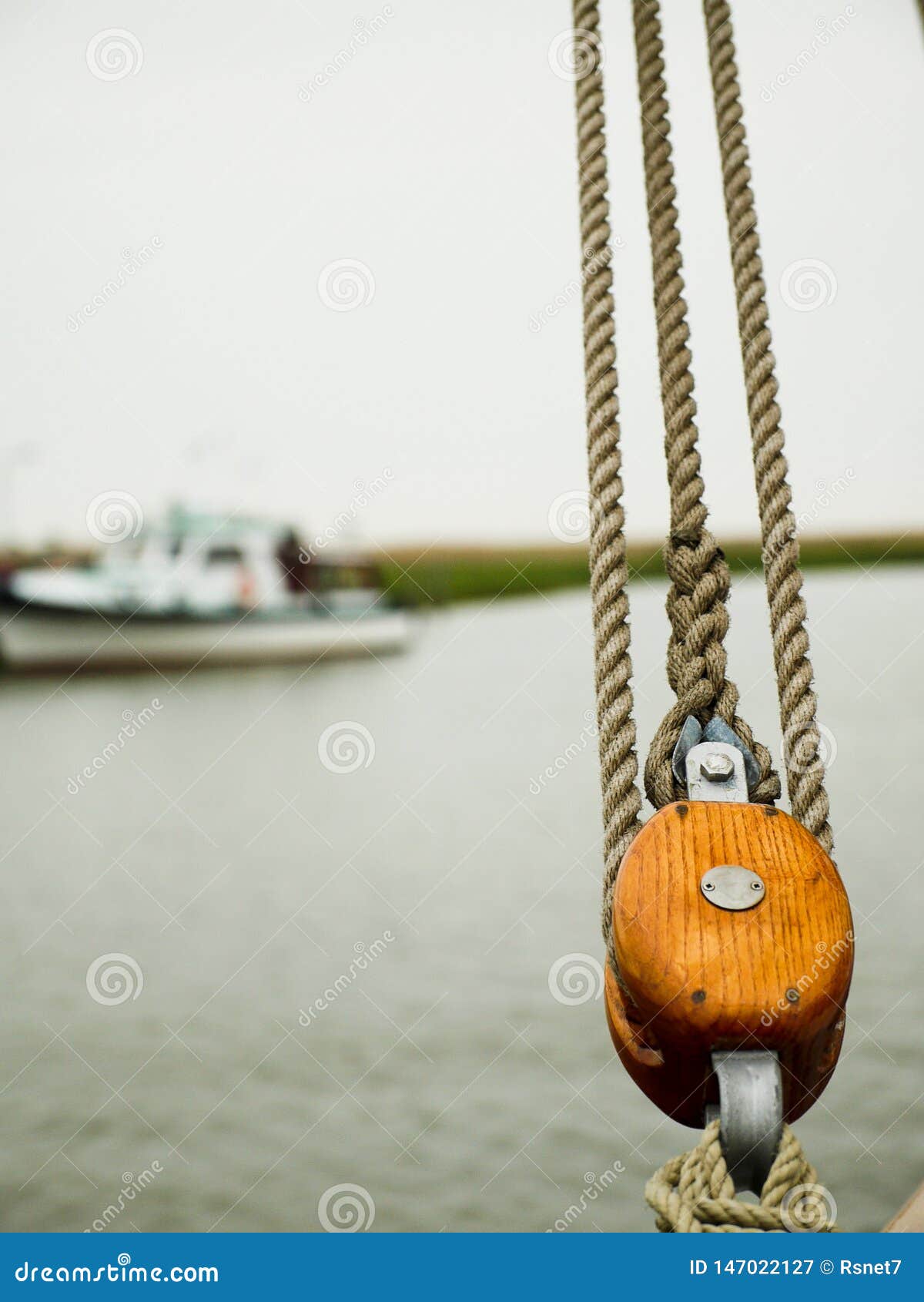 Detail of the Rigging of a Sailing Ship Stock Image - Image of pulley ...