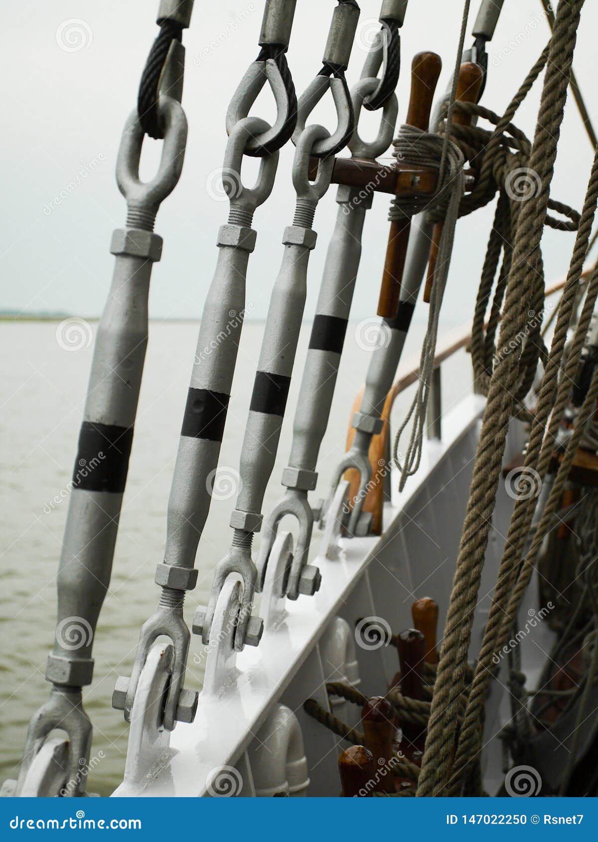 Detail of the Rigging of a Sailing Ship Stock Photo - Image of knot ...