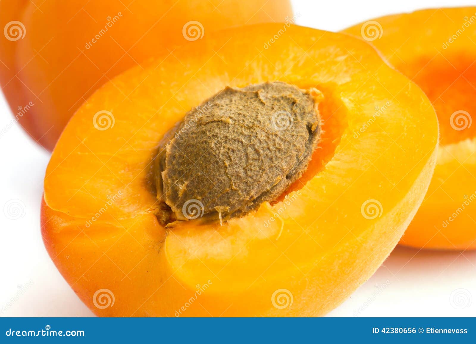 Detail of a Ripe Apricot Cut Open Stock Photo - Image of studio, group ...