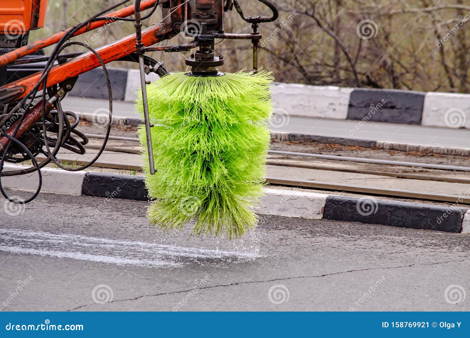 Detail of a Road Sweeper Cleaning the Streets Stock Image - Image of ...