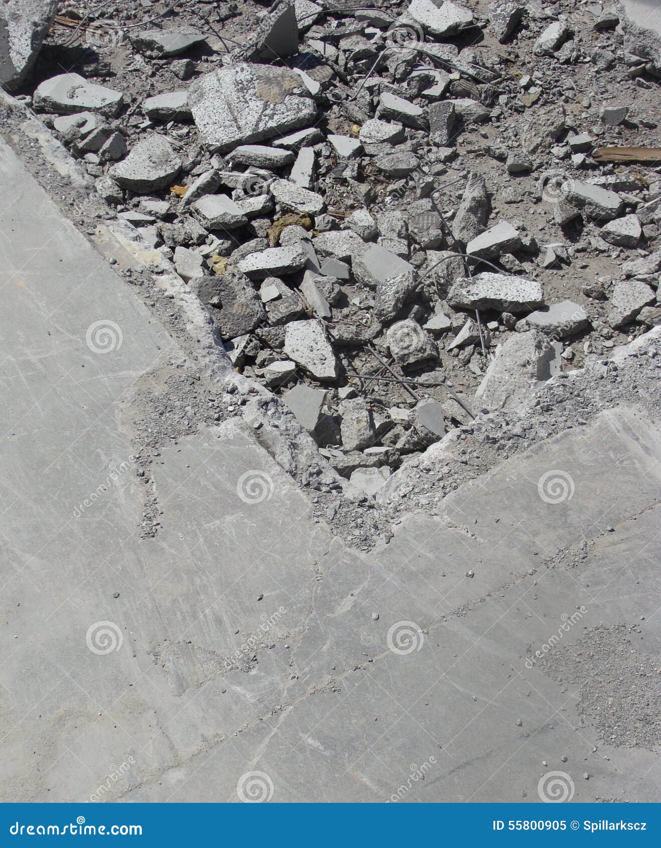 Detail of Rubble and Concrete on a Demolition Site Stock Image - Image ...