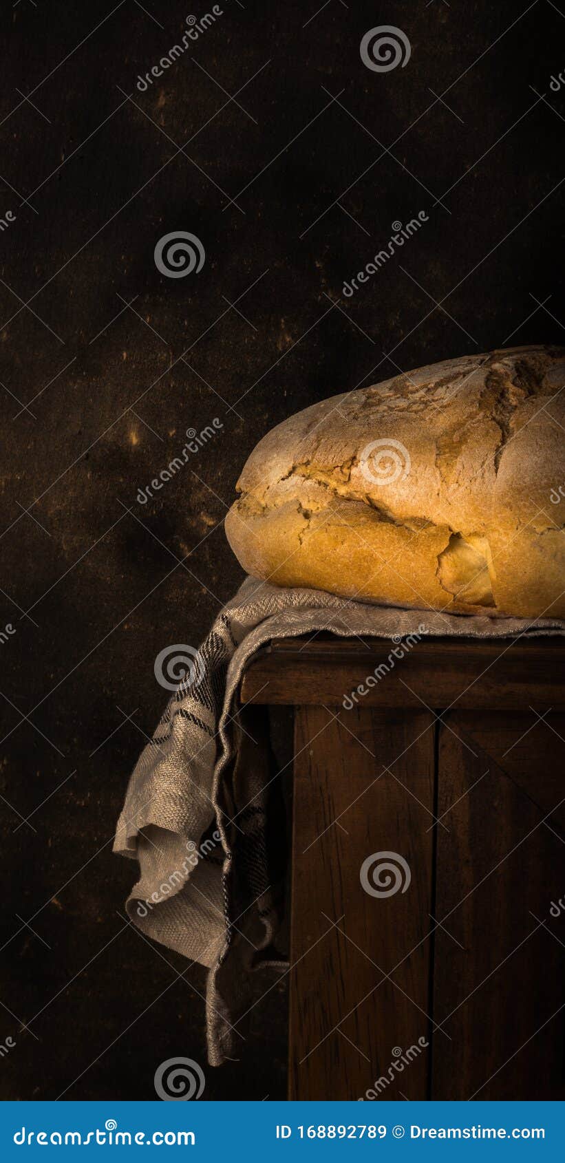 Detail of Rustic Bread in Vertical Format. Stock Image - Image of fiber ...
