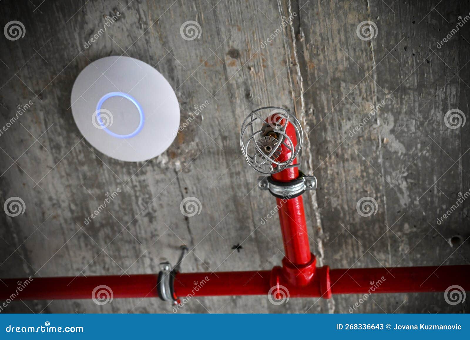 Fire alarm on the ceiling stock image. Image of indoor - 268336643