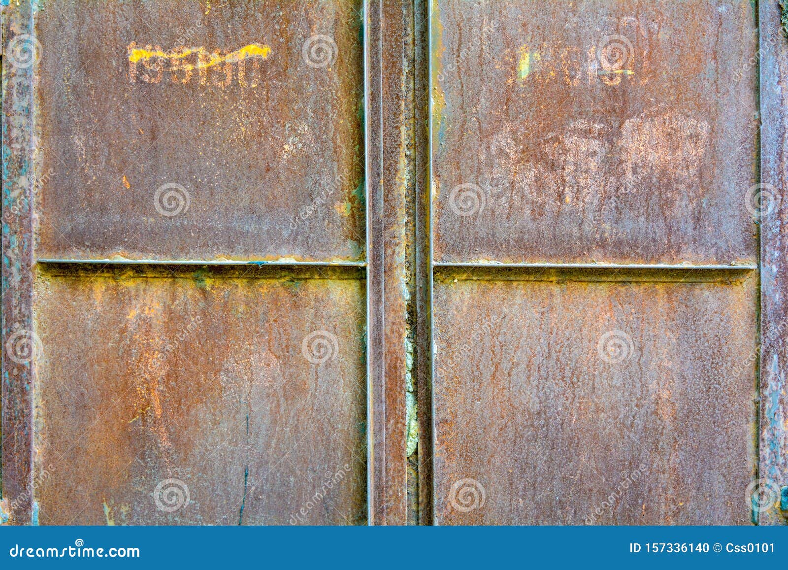 Detail of Rusty Corroded Metal Flat Shutter or Door. Metal Texture ...