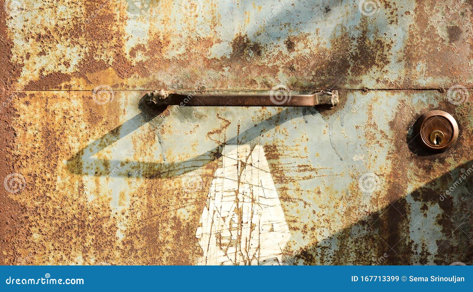 Detail of a Rusty Handle Door Stock Image - Image of exit, barn: 167713399