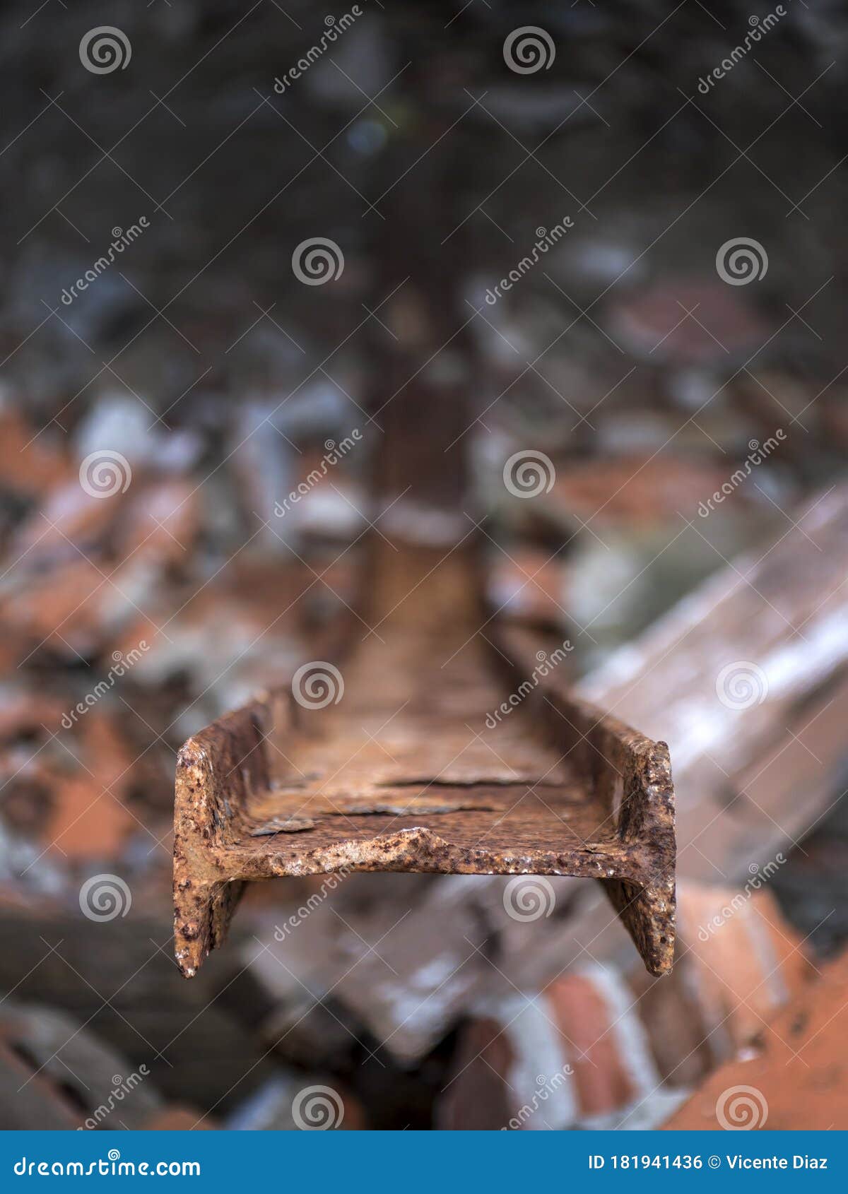 Rusty iron beam stock photo. Image of alpedrete, iron - 181941436