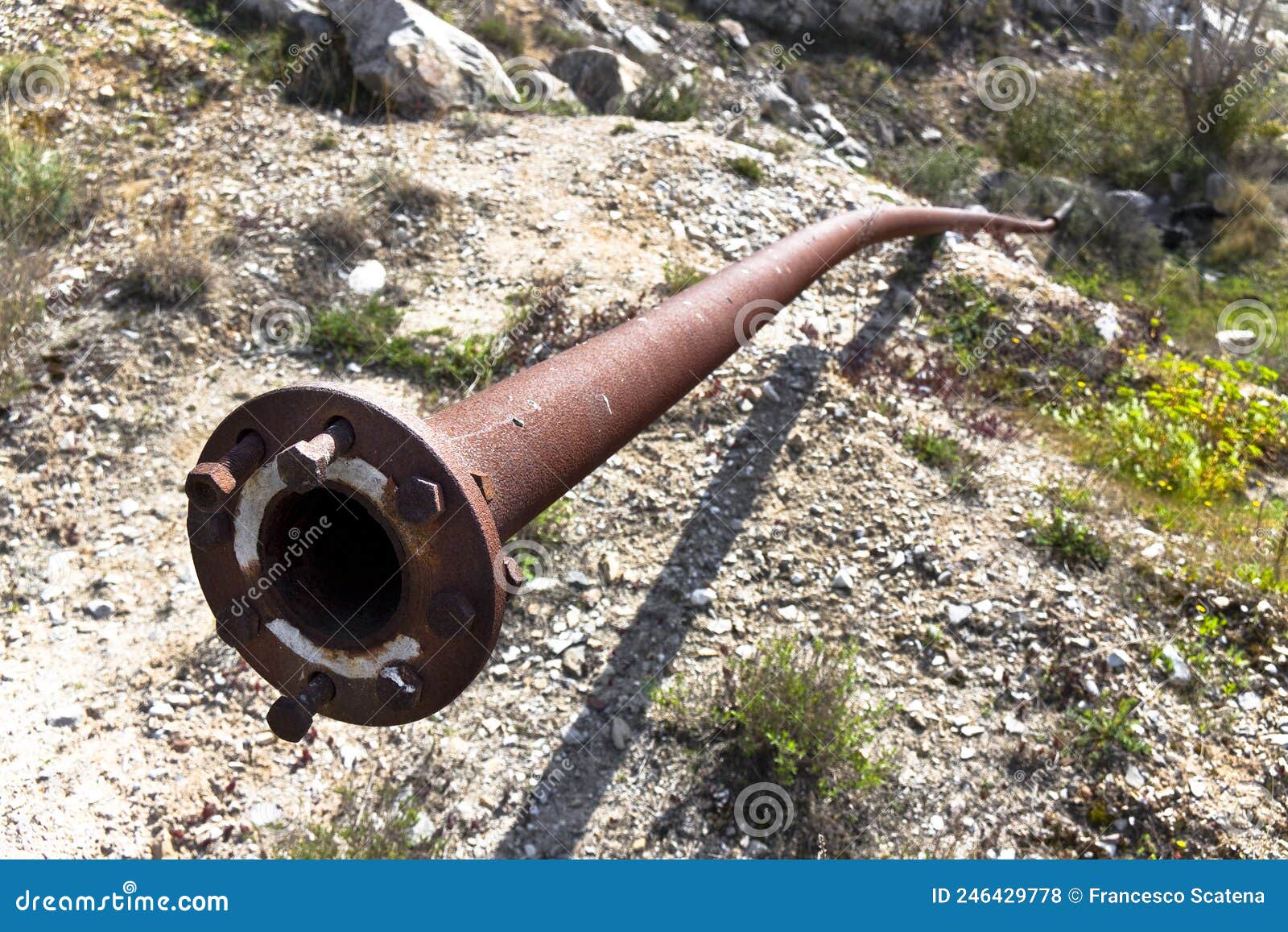 Detail of a Rusty Pipe in a Stone Quarry - Concept Image Stock Photo ...