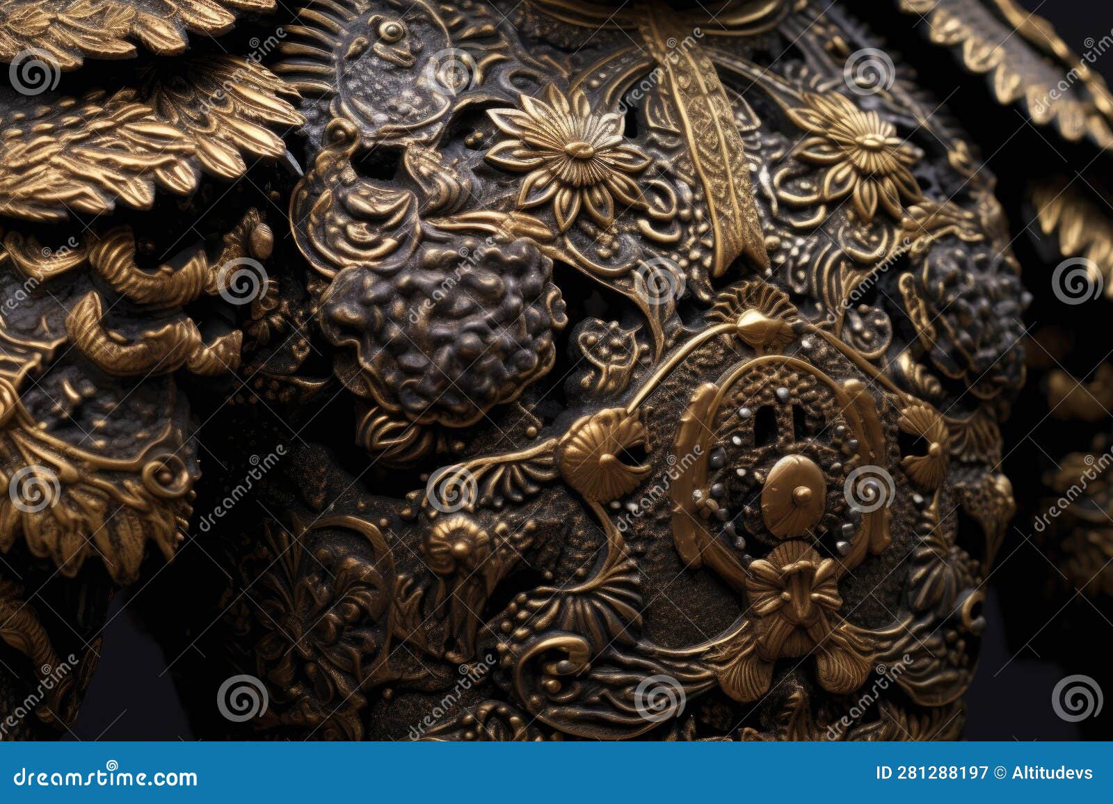 Detail of Samurai Armors Intricate Patterns Stock Illustration ...