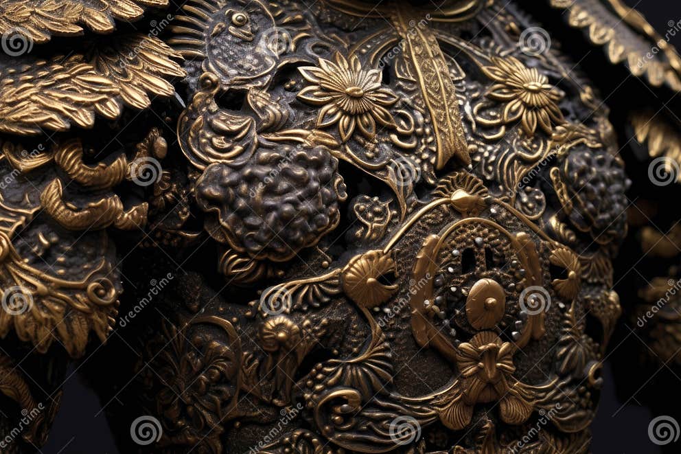 Detail of Samurai Armors Intricate Patterns Stock Illustration ...