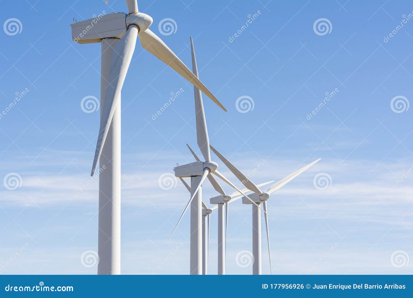 Detail of Several Heads of Windmills Stock Photo - Image of windturbine ...