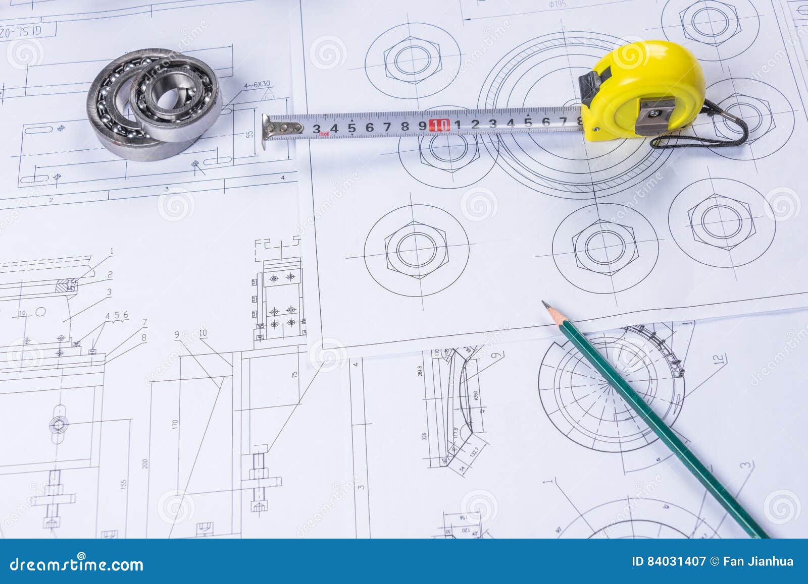 Detail Shot of Architectural Blueprints Stock Image - Image of built ...