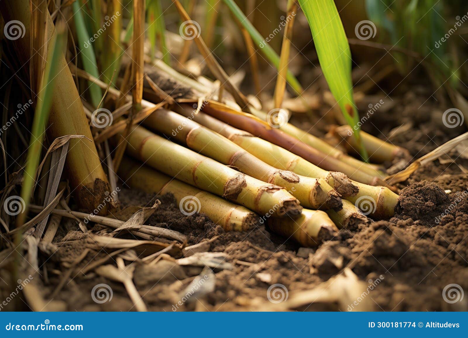 Detail Shot of a Cluster of Bamboo Shoots Emerging from the Ground ...