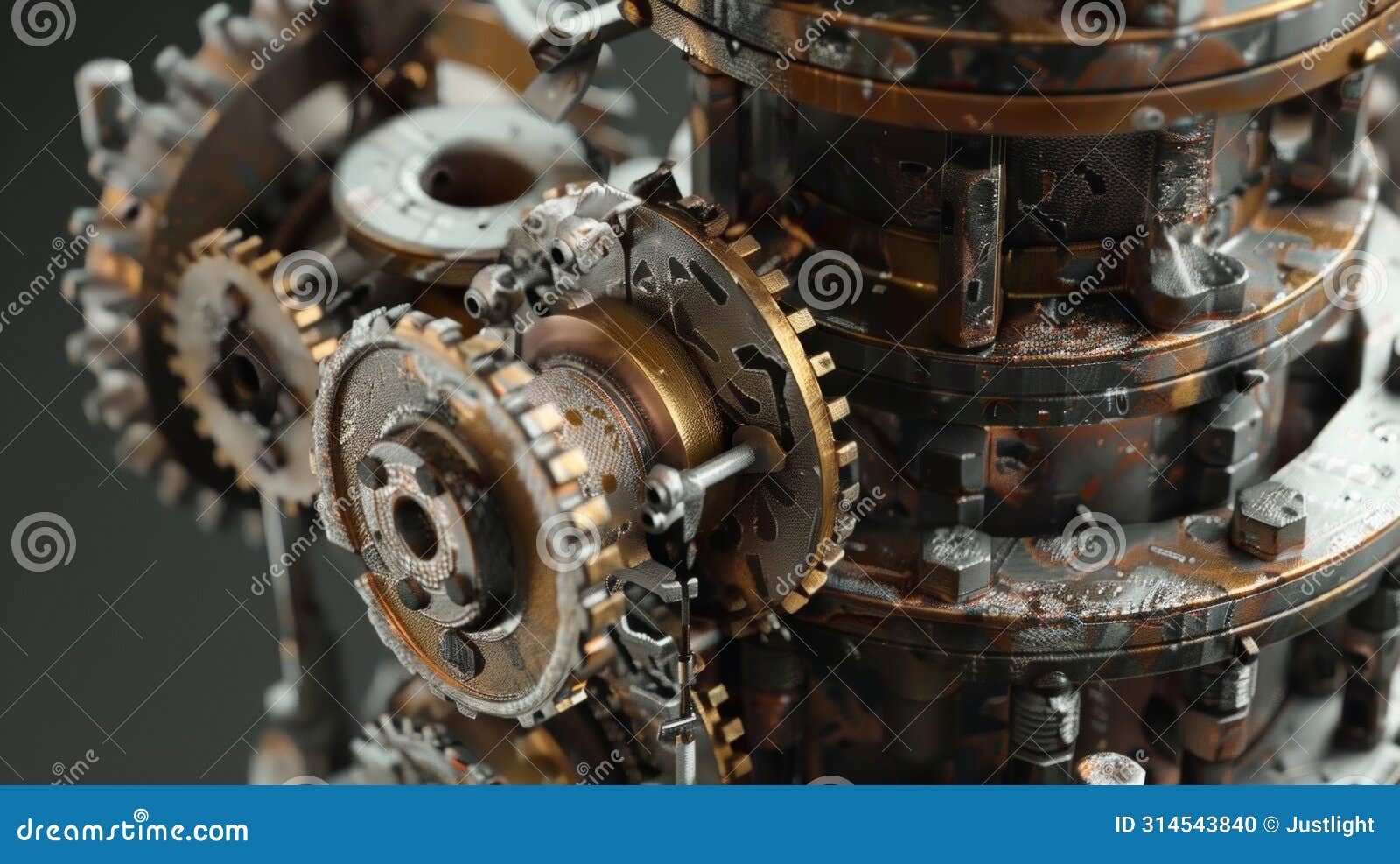 Detail Shot of a 3D Model of a Mechanical Object Showcasing the ...