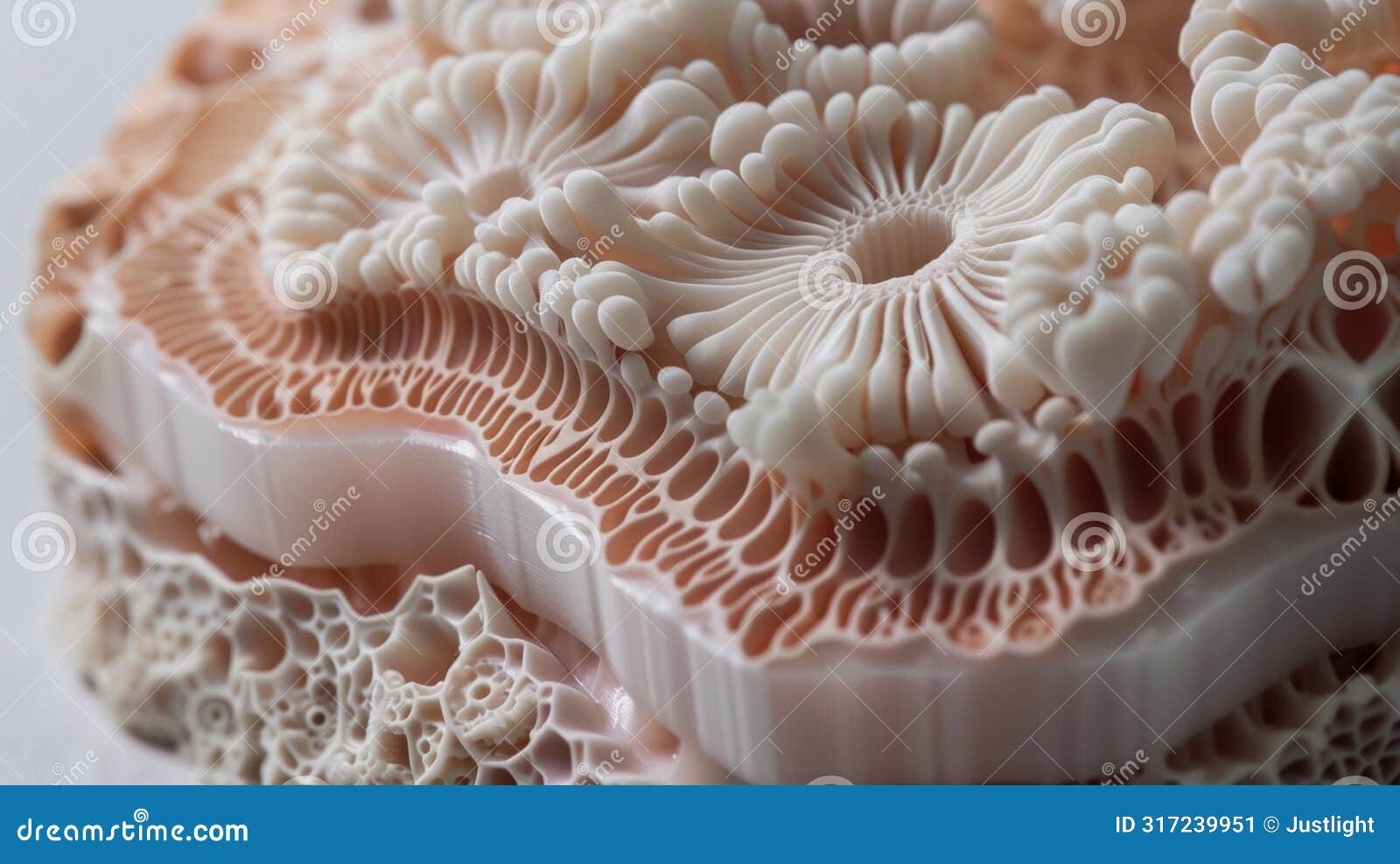A Detail Shot of a 3D Printed Organ Model with Visible Layers and ...