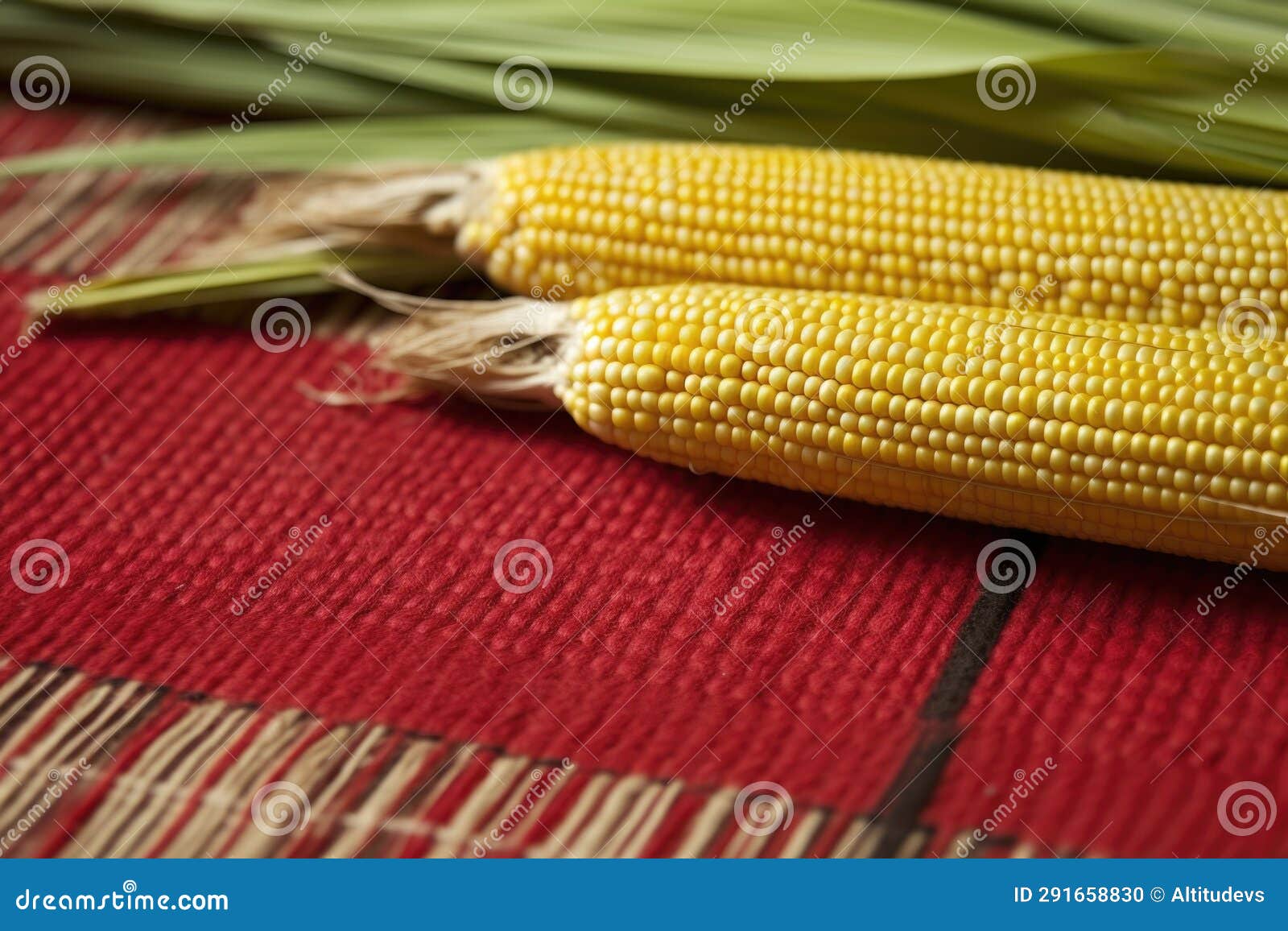 Detail Shot of Ears of Corn on Handwoven Mat Stock Photo - Image of corn, detail: 291658830