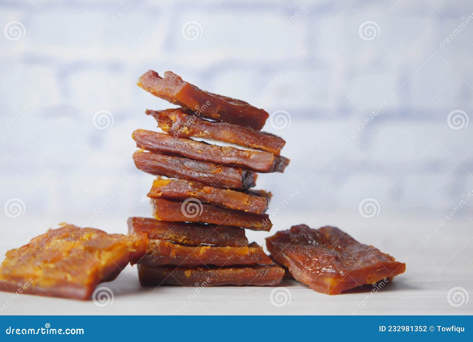 Detail Shot of Mango Bar on Table Stock Photo - Image of cube, dried ...