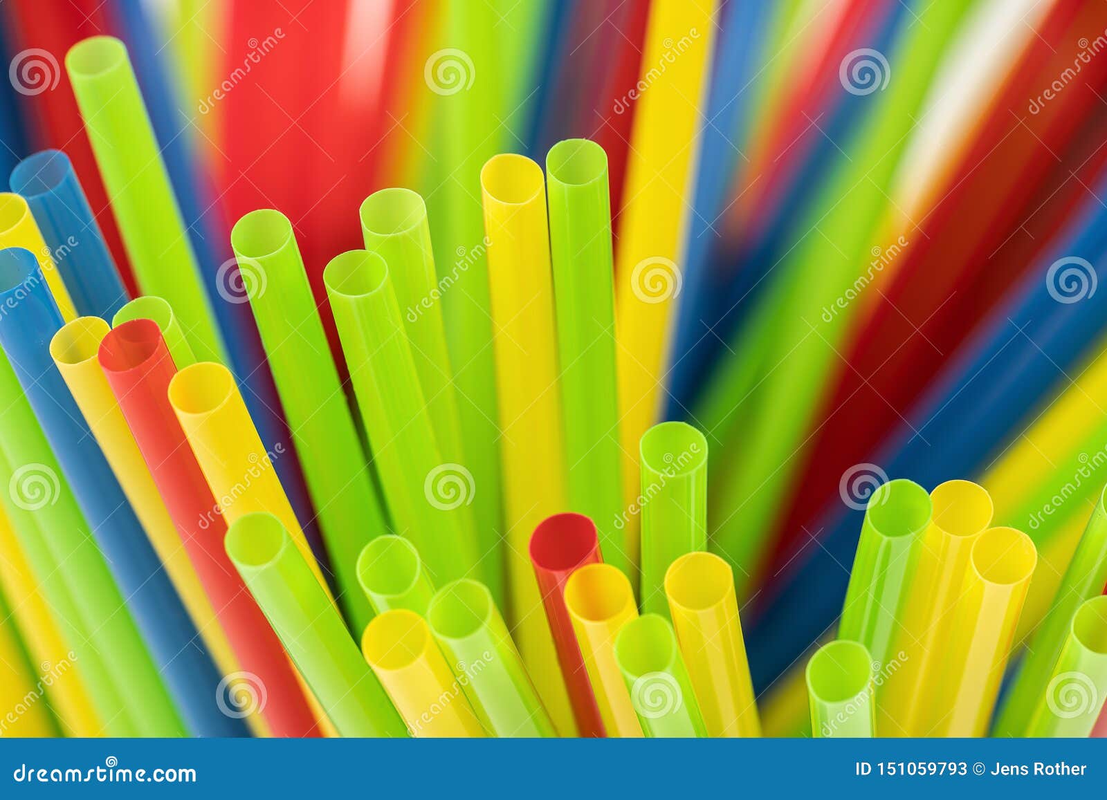 A Detail Shot of Many Different Colored Straws Stock Image - Image of ...