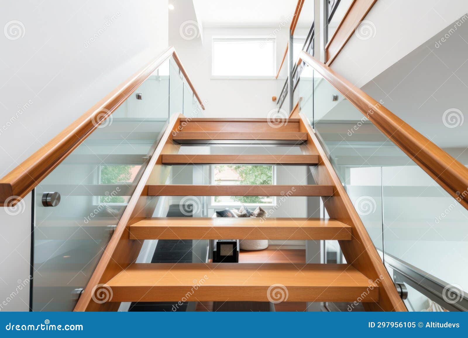 Detail Shot of a Split-level Staircase Stock Image - Image of shot ...