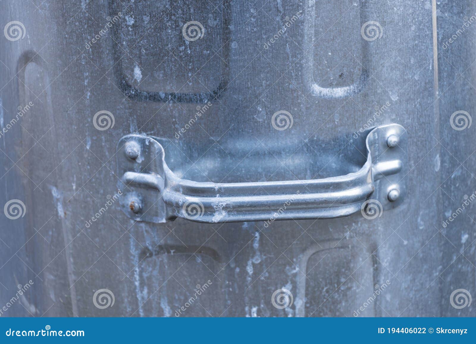 Detail of the Side Handle from a Tin Bin Stock Photo - Image of rivets ...
