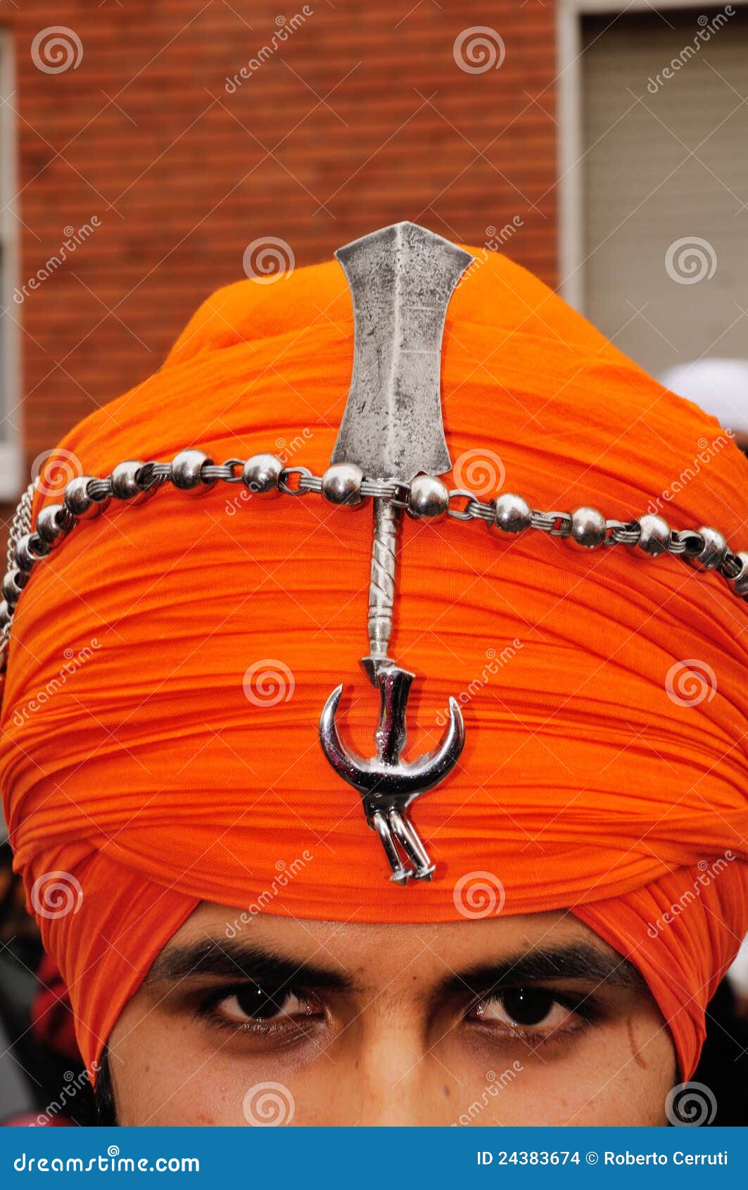 Detail of Sikh Signs on a Devotee S Turban Editorial Stock Image ...