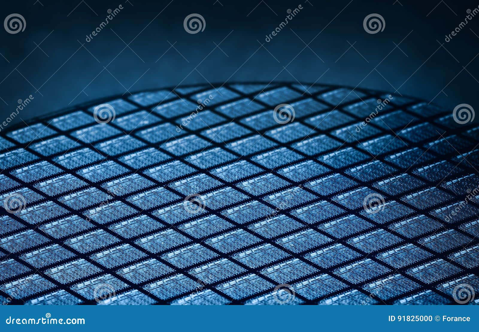Silicon Wafer With Microchips, Fixed In A Holder With A Steel Frame On ...