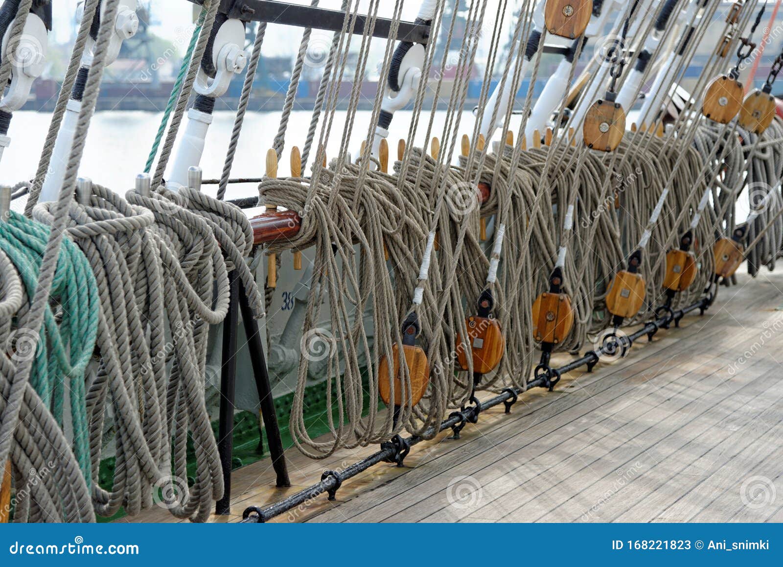 Detail of a siling ship stock image. Image of frigate - 168221823