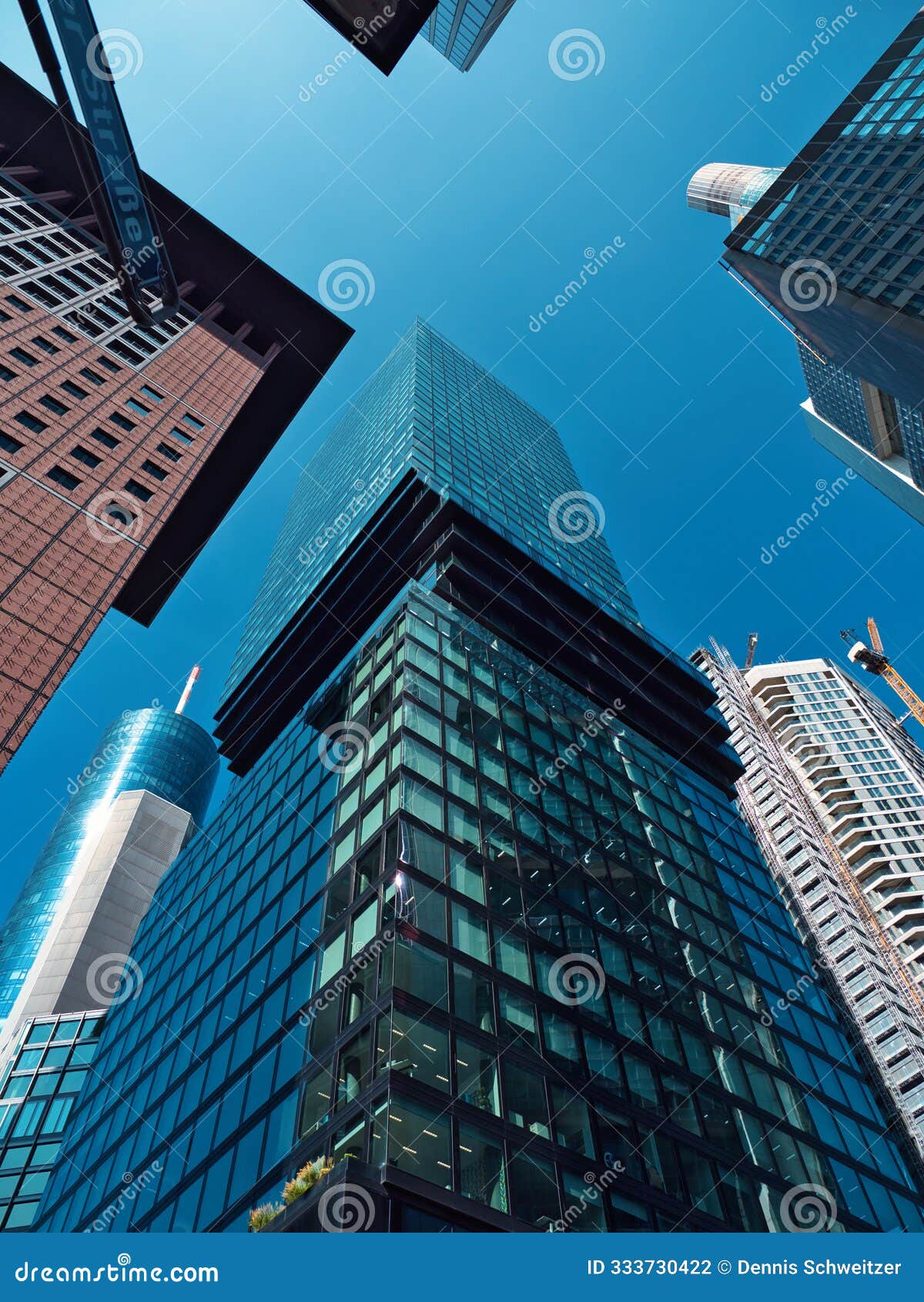 Detail of a Skyscraper with a Glass Front and an Architectural Feature ...