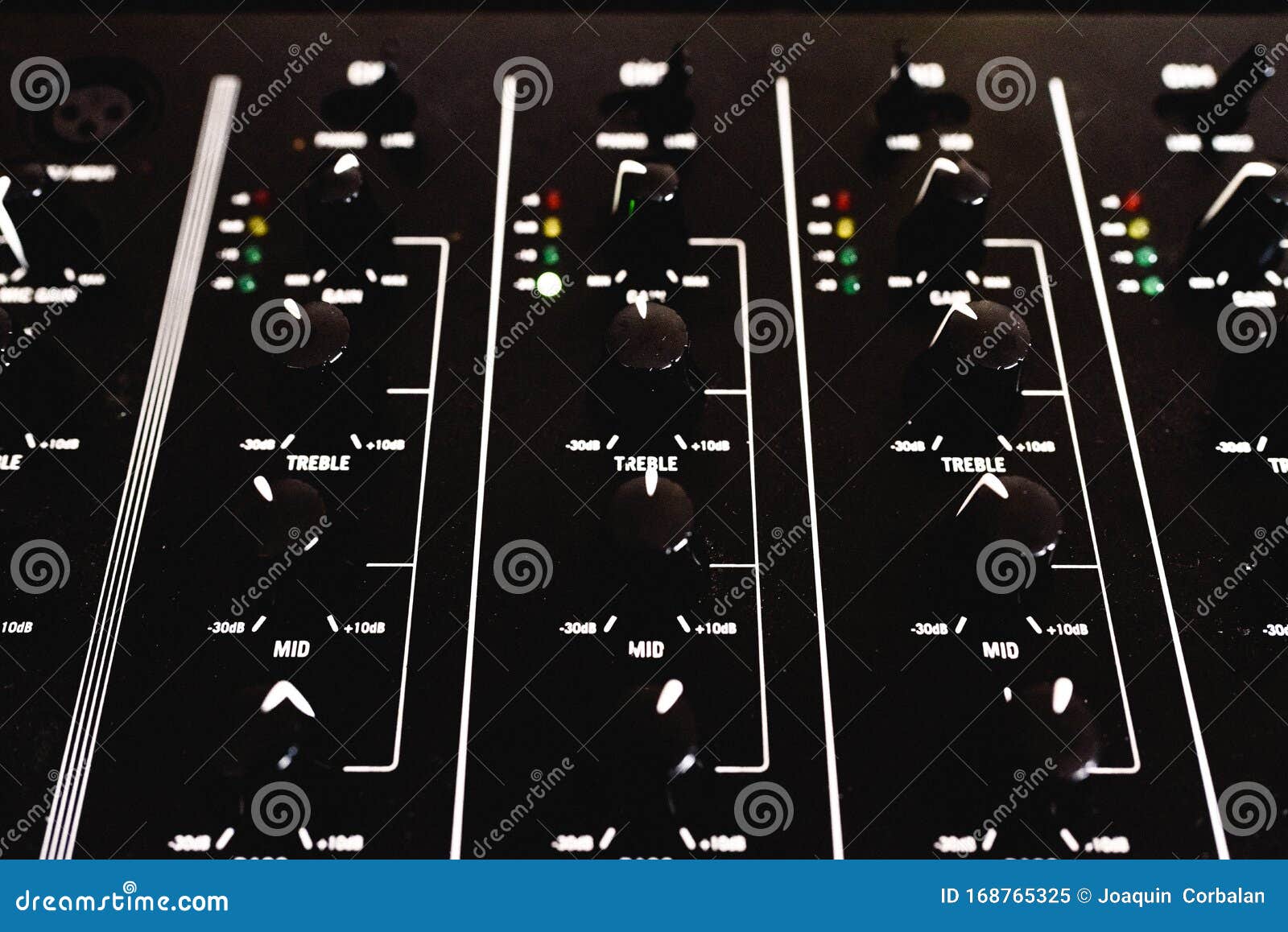 Detail of the Sliders of an Audio Mixer for DJ Stock Image - Image of ...