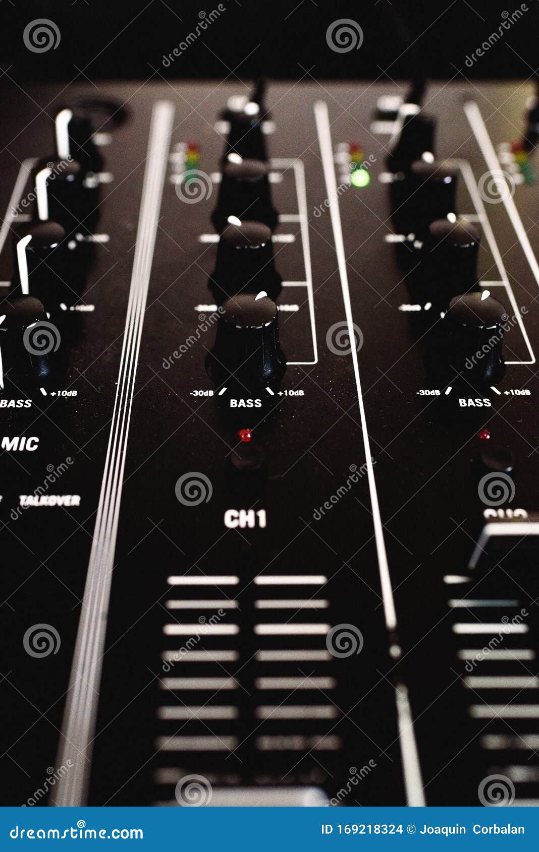Detail of the Sliders of an Audio Mixer for DJ Stock Photo - Image of ...