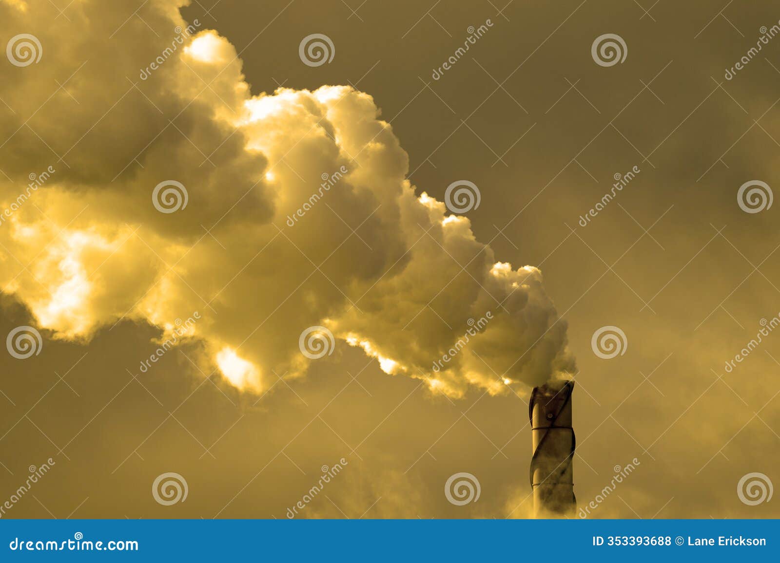 Smoke Stack at Factory or Power Plan Belching Pollution and Smoke into ...