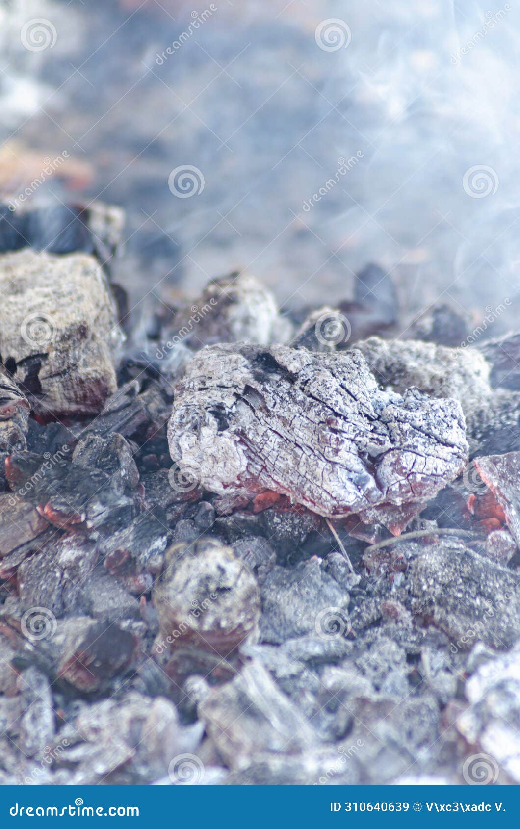 Detail of Smoking Charcoal and Embers in a Grill Stock Image - Image of ...
