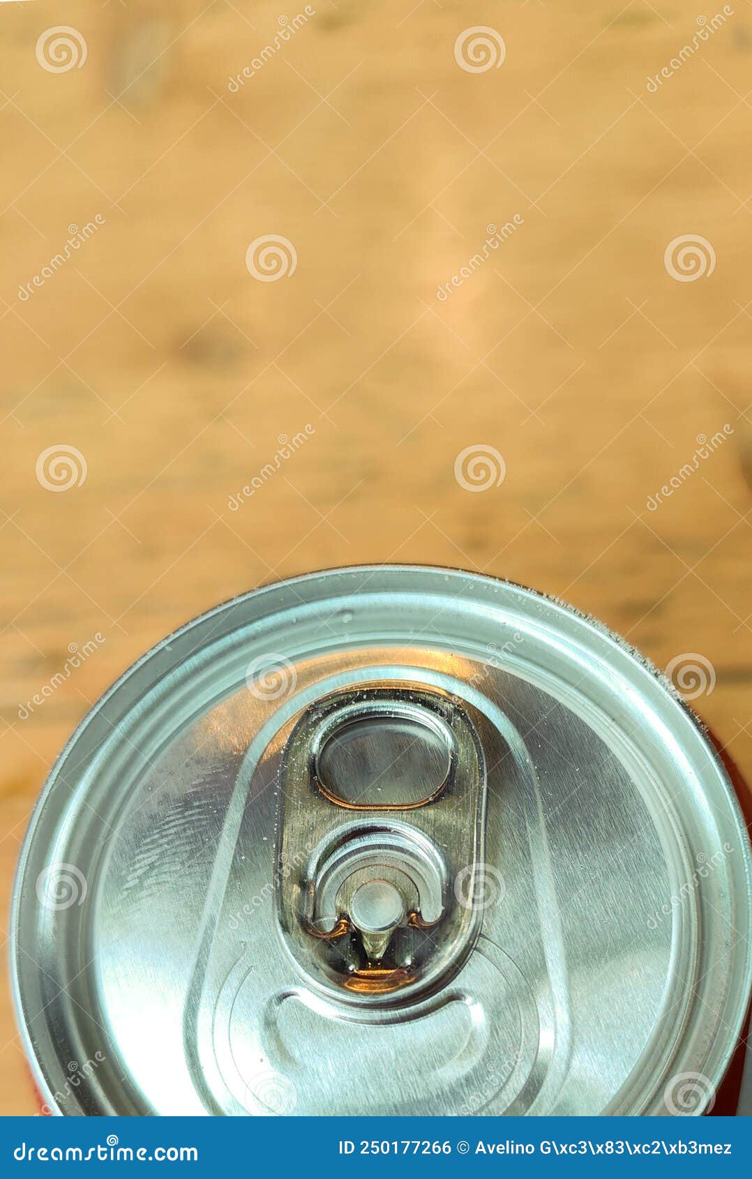 Detail of Soda Can Viewed from Above with Copy Space Stock Photo ...