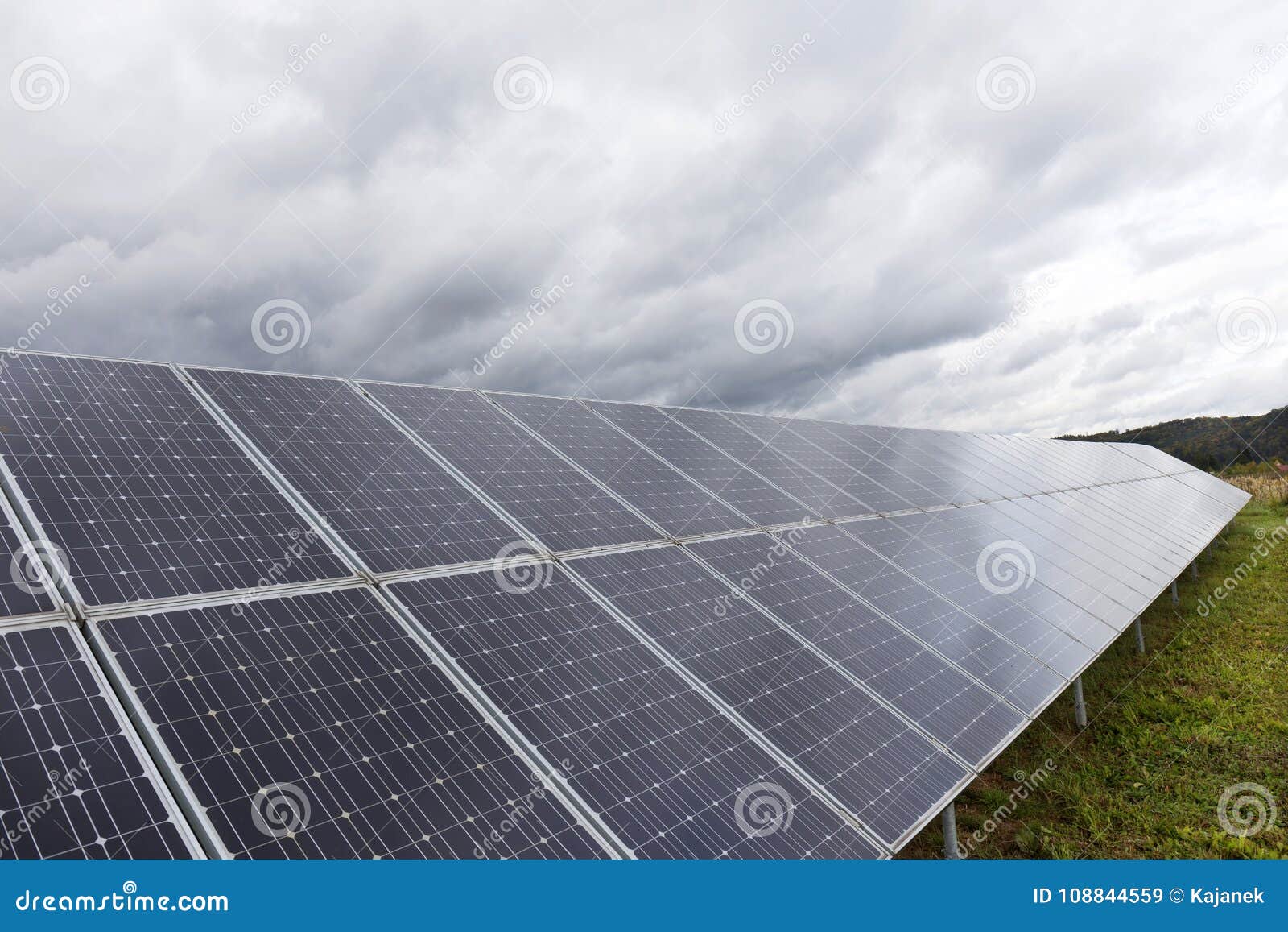 Detail of the Solar Power Panel with Cloudy Sky Stock Image - Image of ...