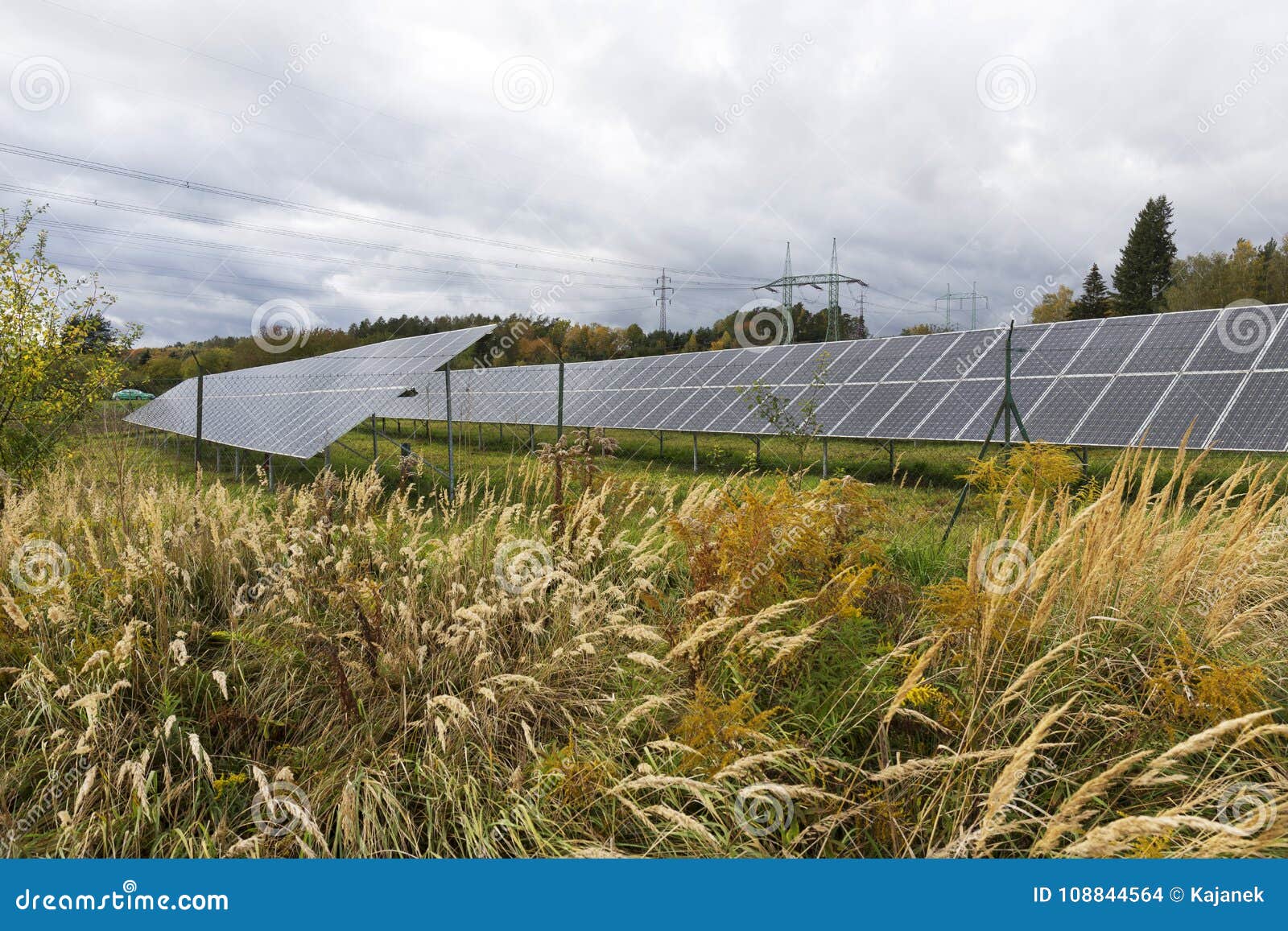 Detail of the Solar Power Panel with Cloudy Sky Stock Photo - Image of ...