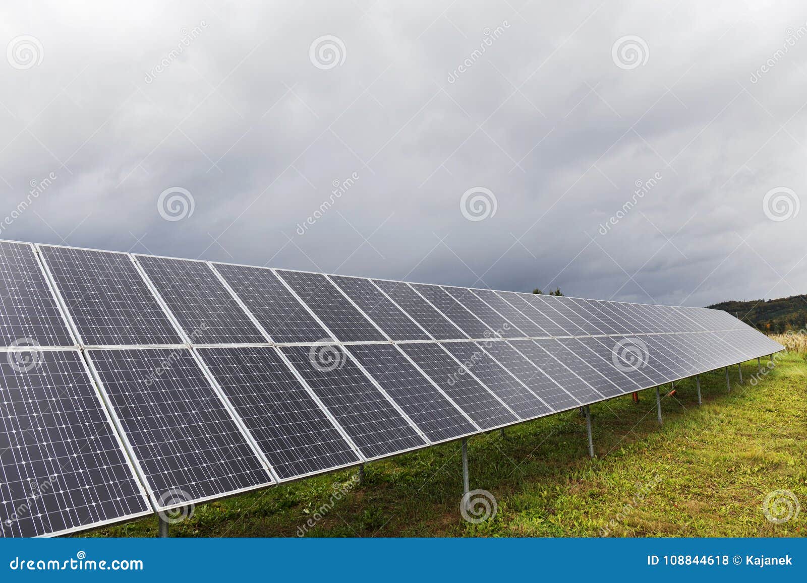 Detail of the Solar Power Panel with Cloudy Sky Stock Photo - Image of ...
