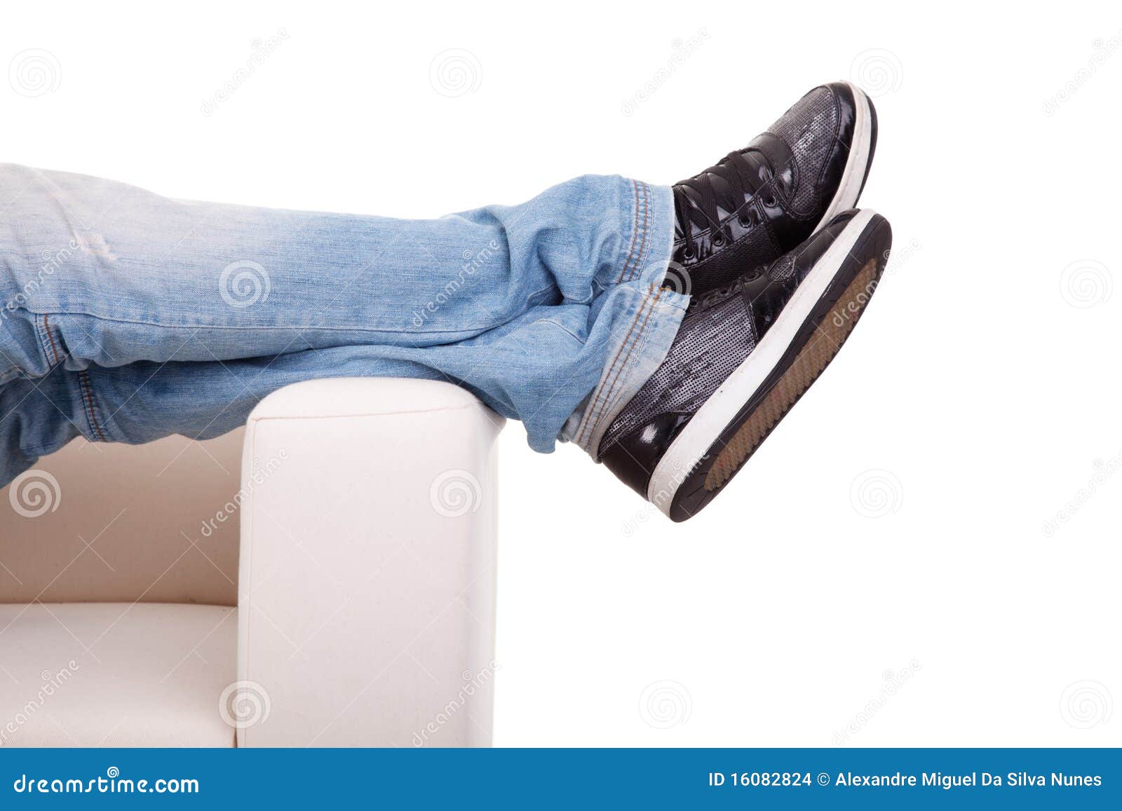 Detail, of Some Legs Stretched on the Couch Stock Photo - Image of ...