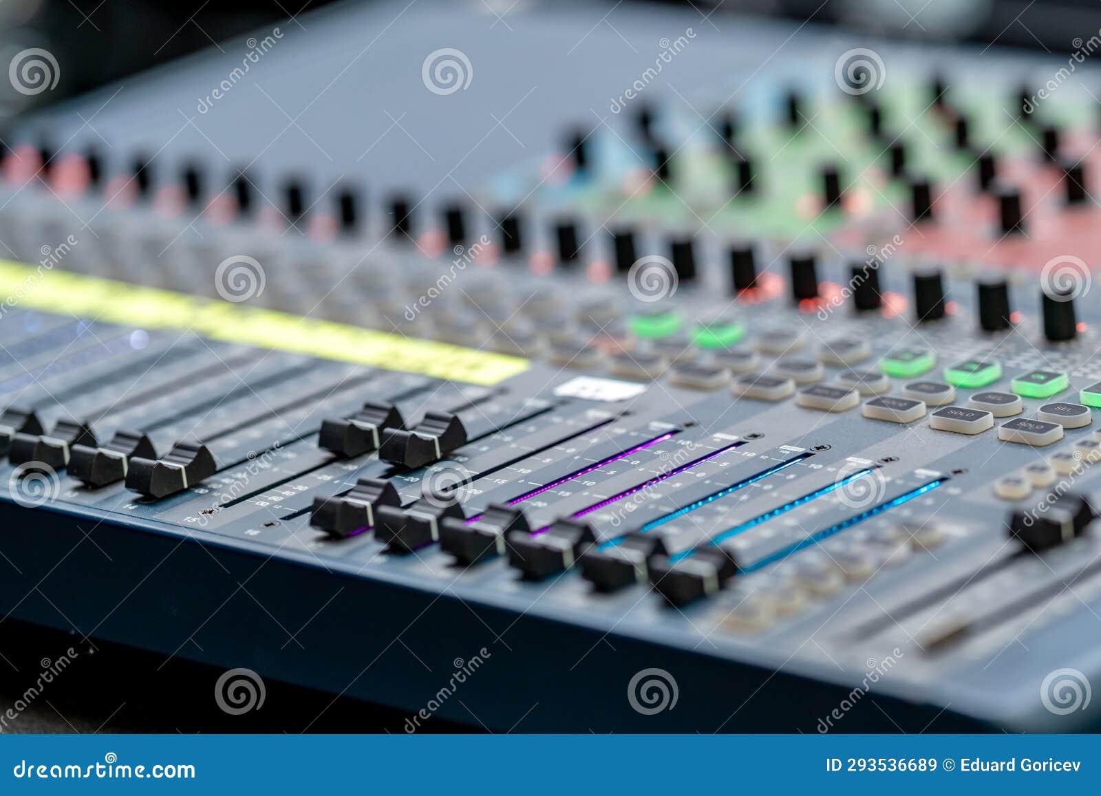 Detail of Sound Control Panel for Sound Mixing Stock Image - Image of ...