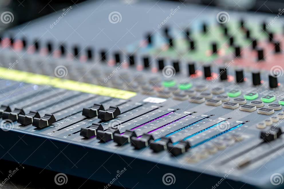 Detail of Sound Control Panel for Sound Mixing Stock Image - Image of ...