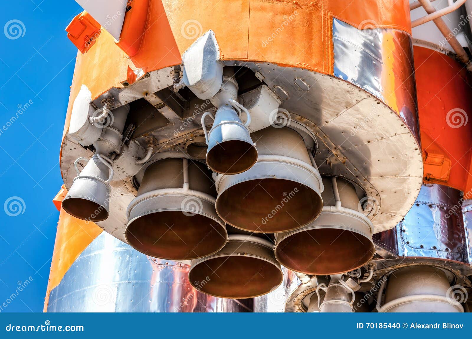 Detail of Space Rocket Engine Against the Sky Stock Photo - Image of ...