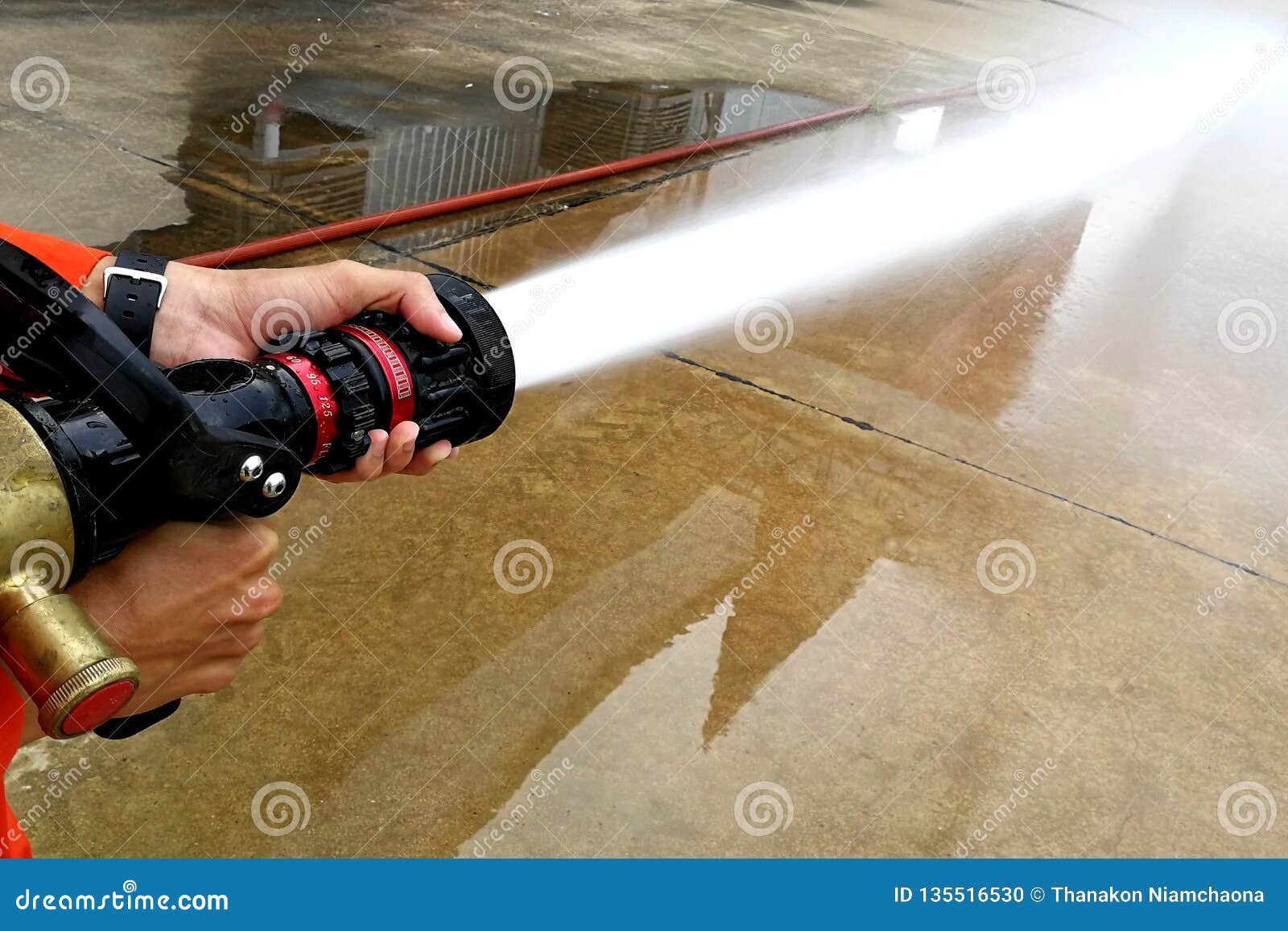 Spraying Water for Test Fire Fighting System Stock Photo - Image of ...