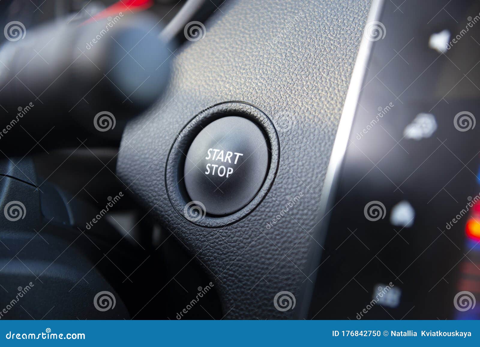 Detail on the Start Button in a Car Stock Photo - Image of ignition ...