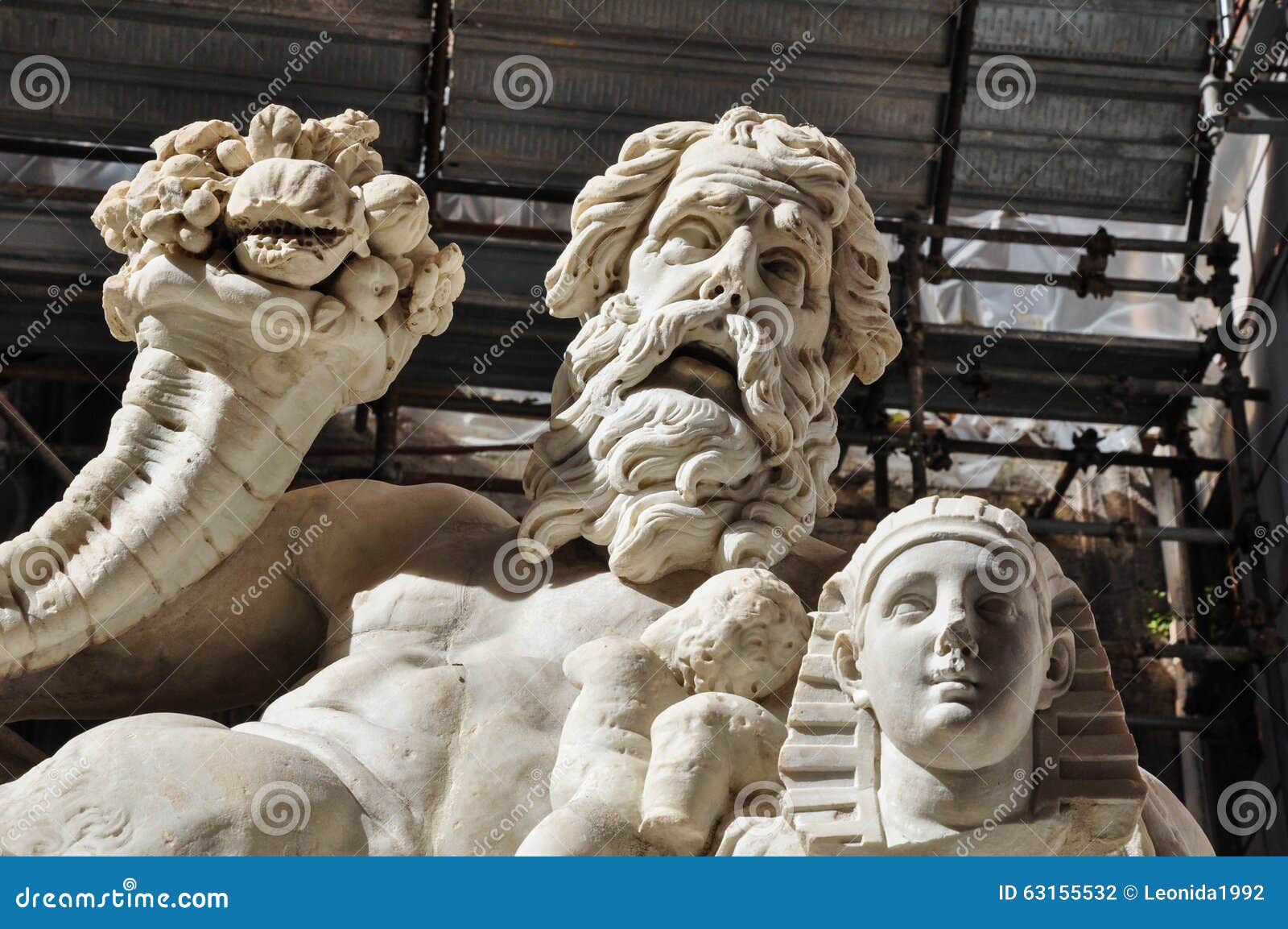 Detail of the Statue of the Nile Stock Photo - Image of head, priceless ...