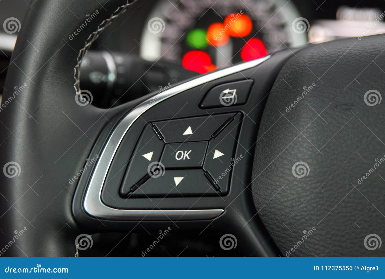 Steering wheel button stock photo. Image of auto, motor - 112375556