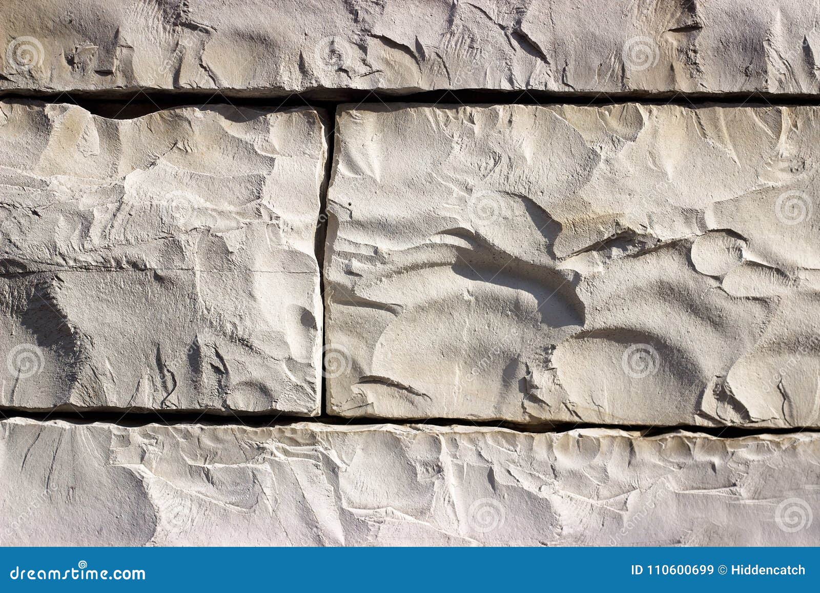 Detail of a White Stone Brick Wall Stock Image - Image of concrete ...