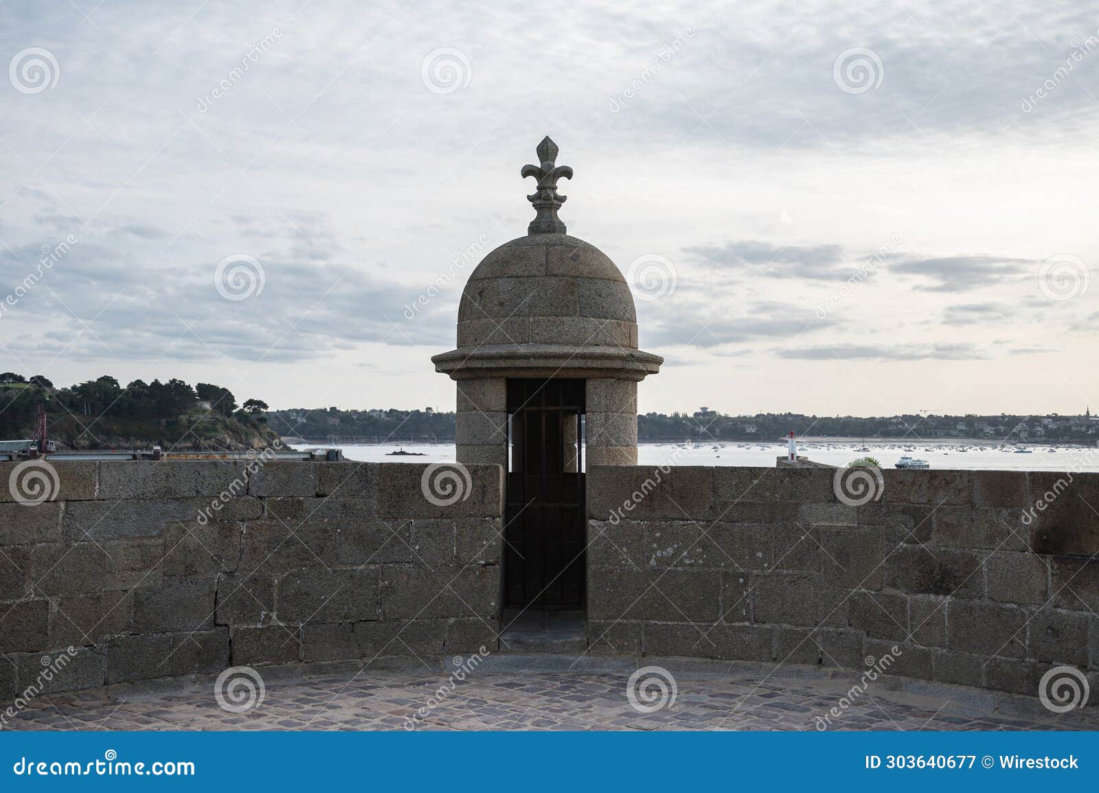 The Stone Sentry Box on the Wall of Saint Malo Stock Image - Image of ...