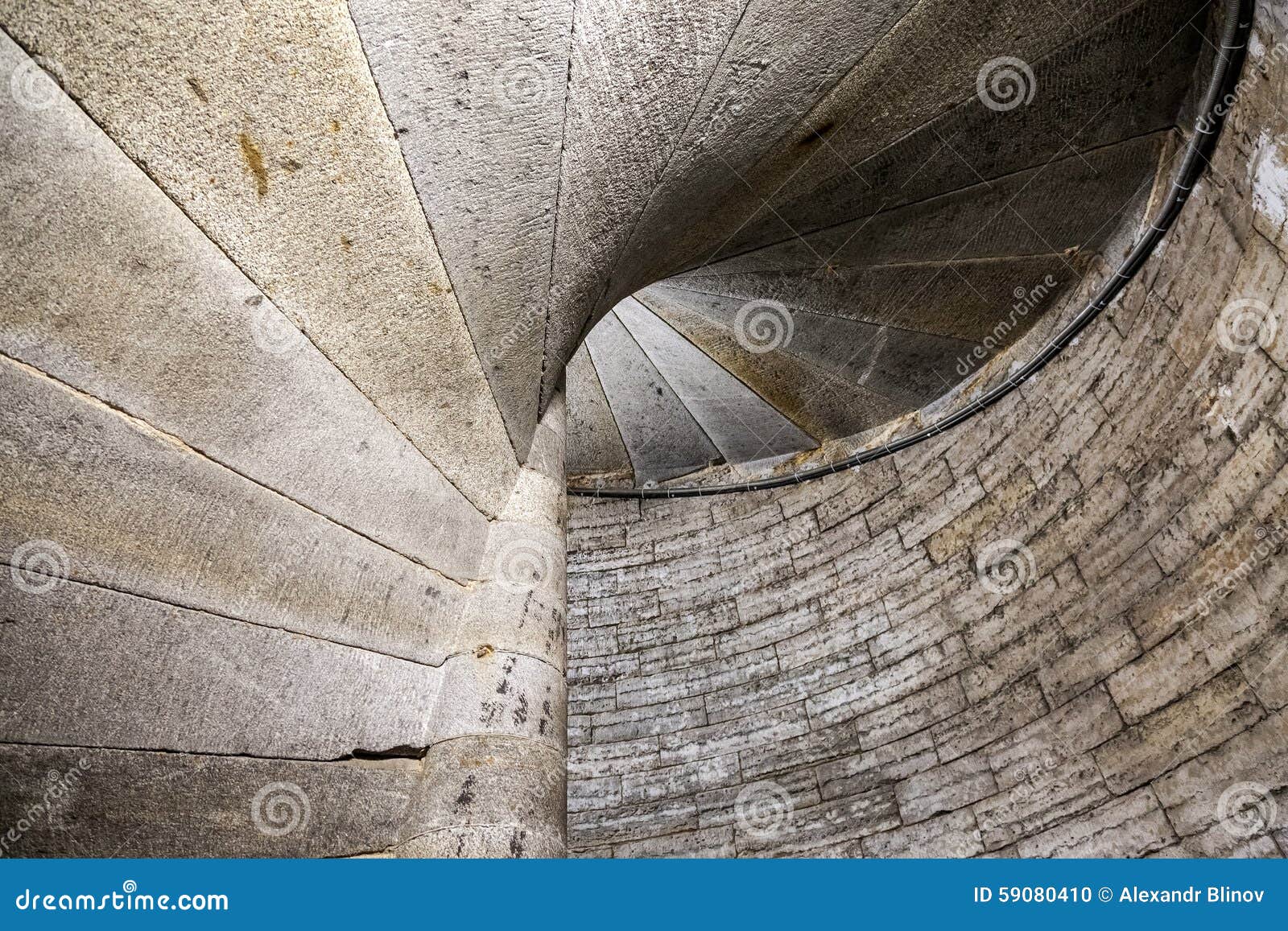 Detail of a Stone Spiral Staircase in Castle Stock Photo - Image of ...
