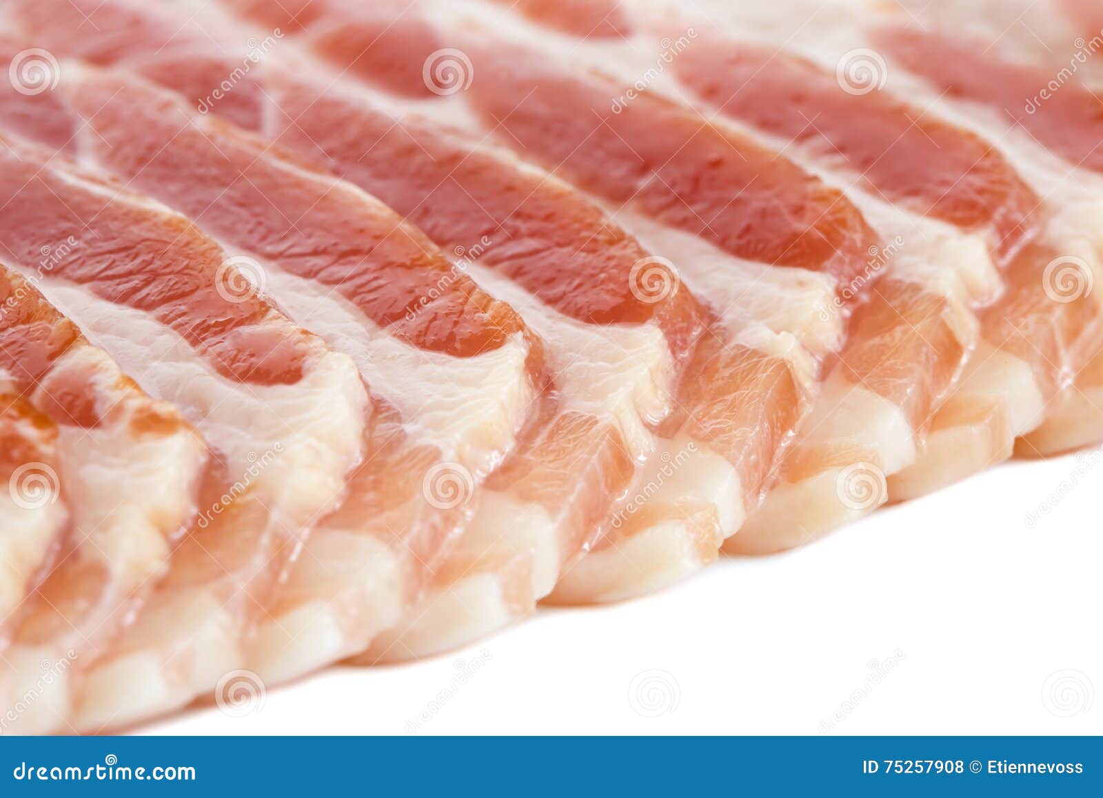 Detail of Strips of Streaky Uncooked Bacon. Stock Photo - Image of ...