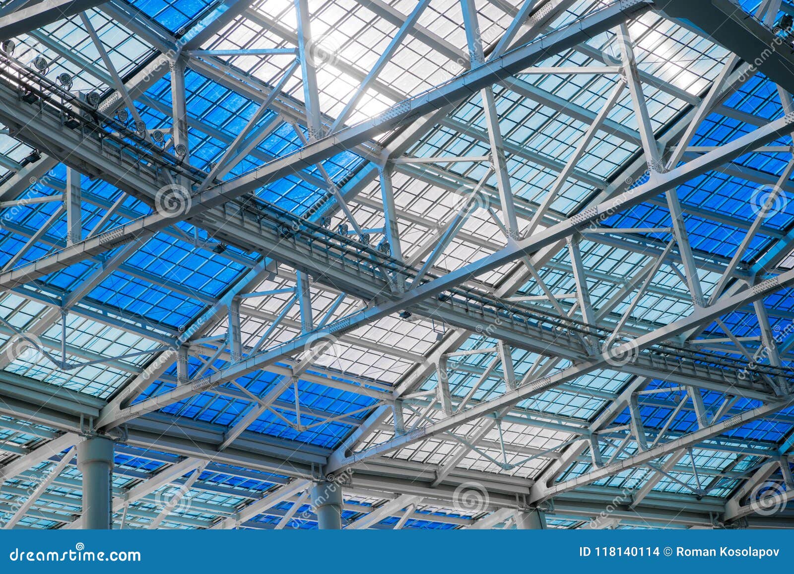 Detail of the Structure of a Stadium Roof Stock Photo - Image of goal ...